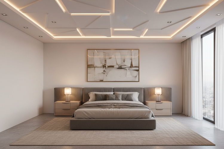 Elegant Plaster of Paris Bedroom Ceiling Concepts: Contemporary Patter ...