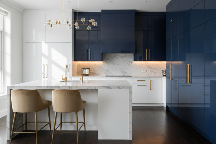 Gloss and Glam: Elevate Your Kitchen with Lacquered Glass Cabinets ...