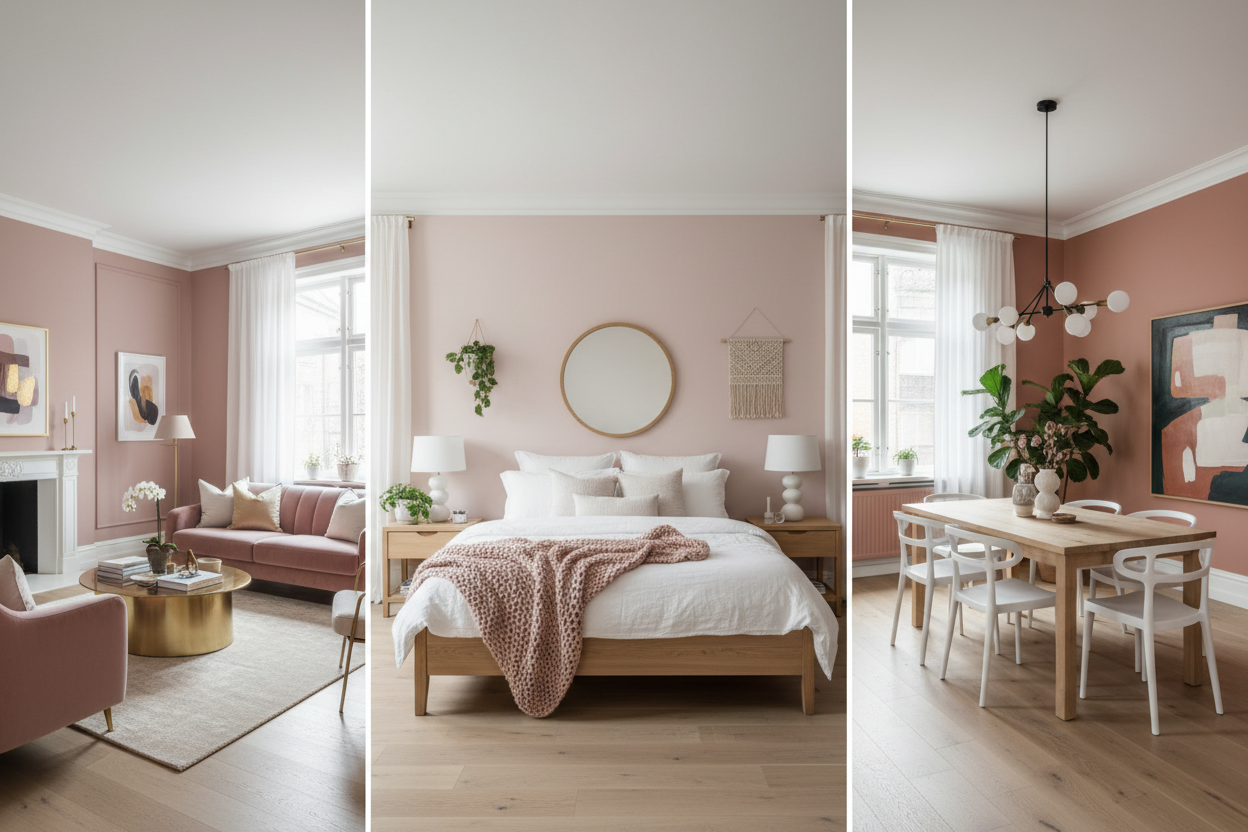 Magnificent Rose-Toned Wall Color Schemes That Transform Home Interior ...