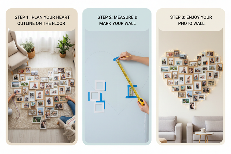 Make a Heart Photo Wall Fast and Easy in 3 Steps – Wallpics