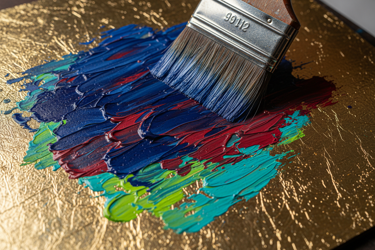 Shine and Texture: Painting Over Gold Leaf with Acrylic or Oil Paints ...