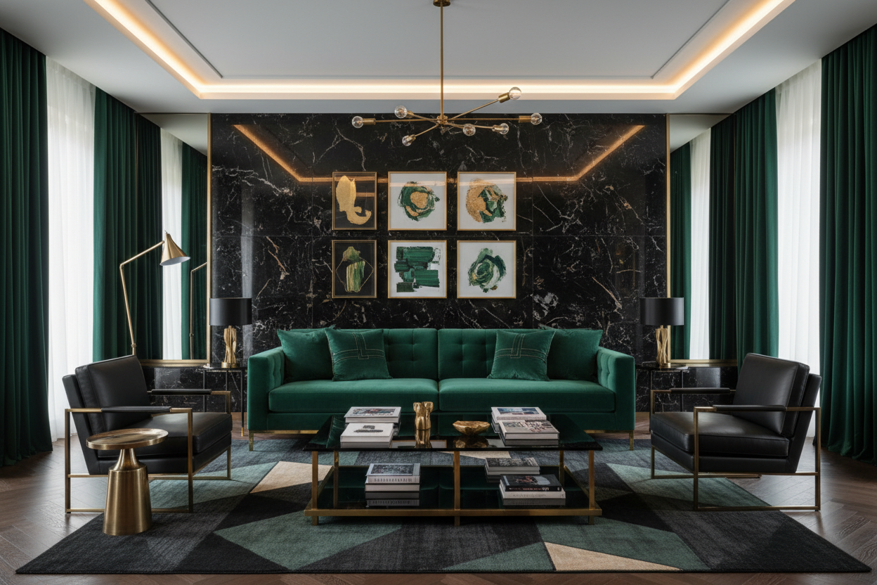 Sophisticated Emerald and Obsidian: Mastering Bold Chromatic Combinati ...