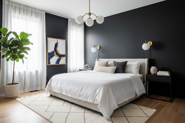 Transform Your Bedroom with Bold Black Walls – Wallpics