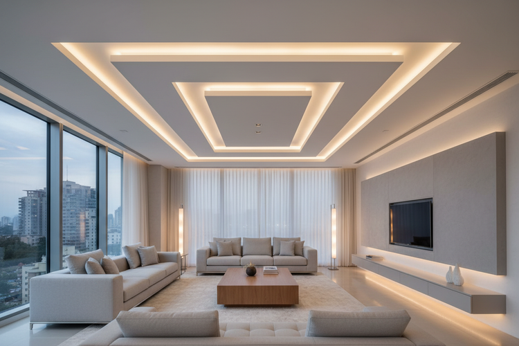 Transform Your Space with Modern Rectangular False Ceiling Designs ...
