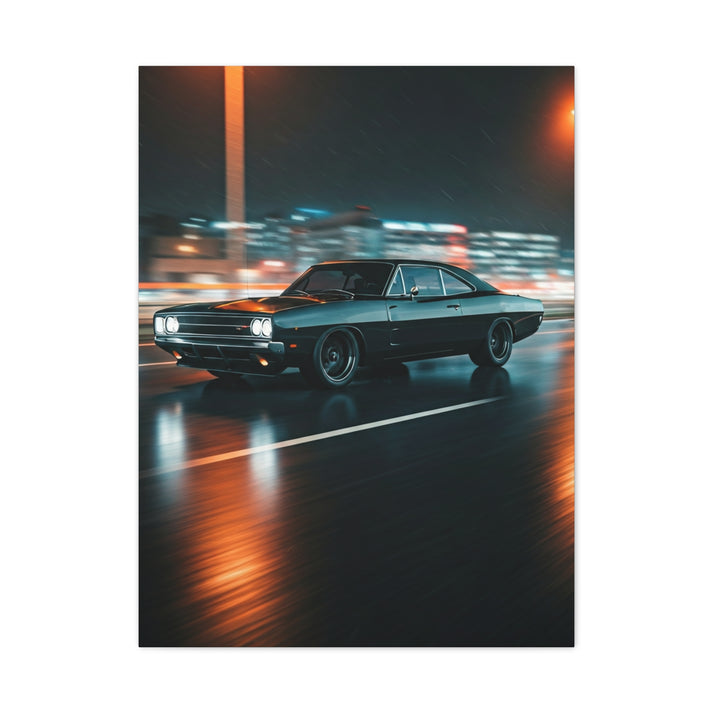1968 Dodge Charger R/T Triple Black Night Cruise Wall Art & Canvas Pri ...