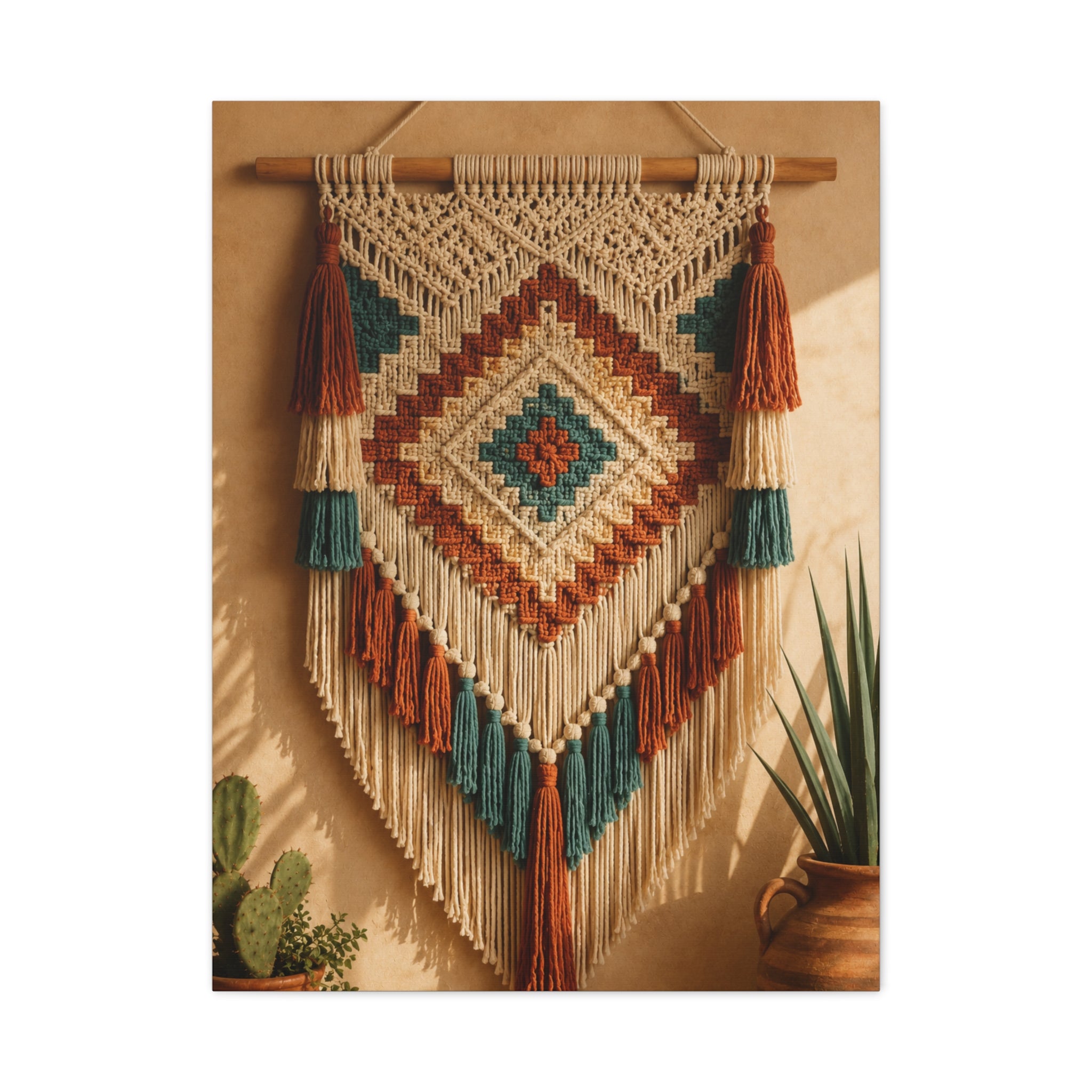 Southwestern Macrame Textile Wall Art & Canvas Print – Wallpics